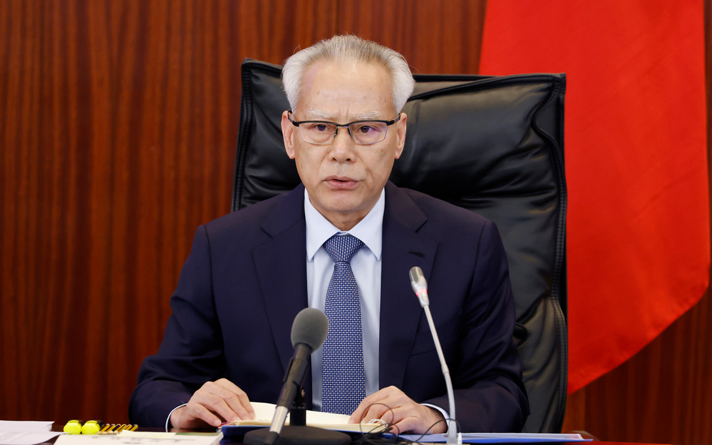 Chief Executive Sam Hou Fai of Macao delivers his 2025 policy address